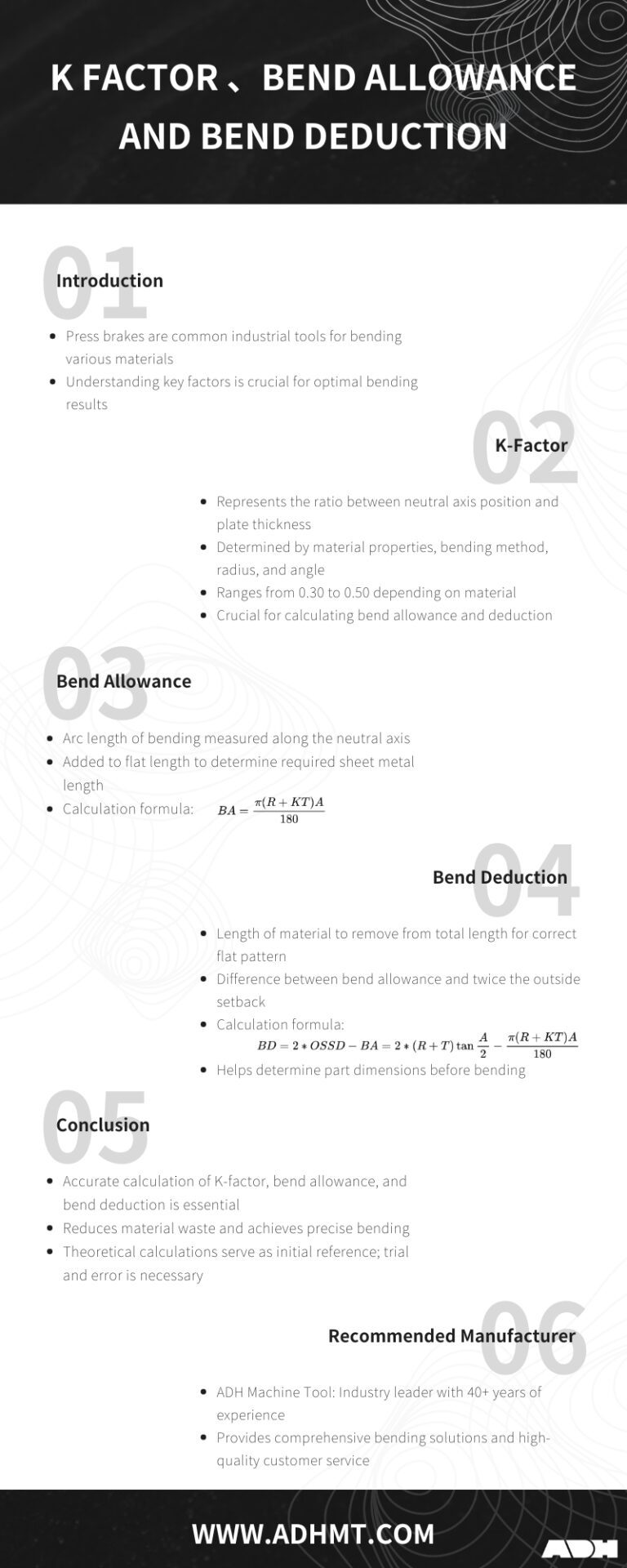 K-Factor Bend Allowance and Bend Deduction Precise Solutions - ADH Machine Tool